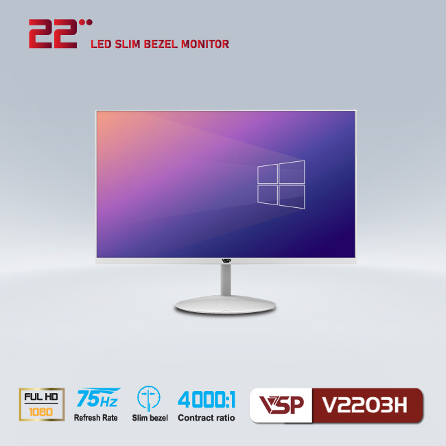 Màn hình LED VSP 22 inch tràn viền V2203H - Hiển thị sắc nét và hiện đại